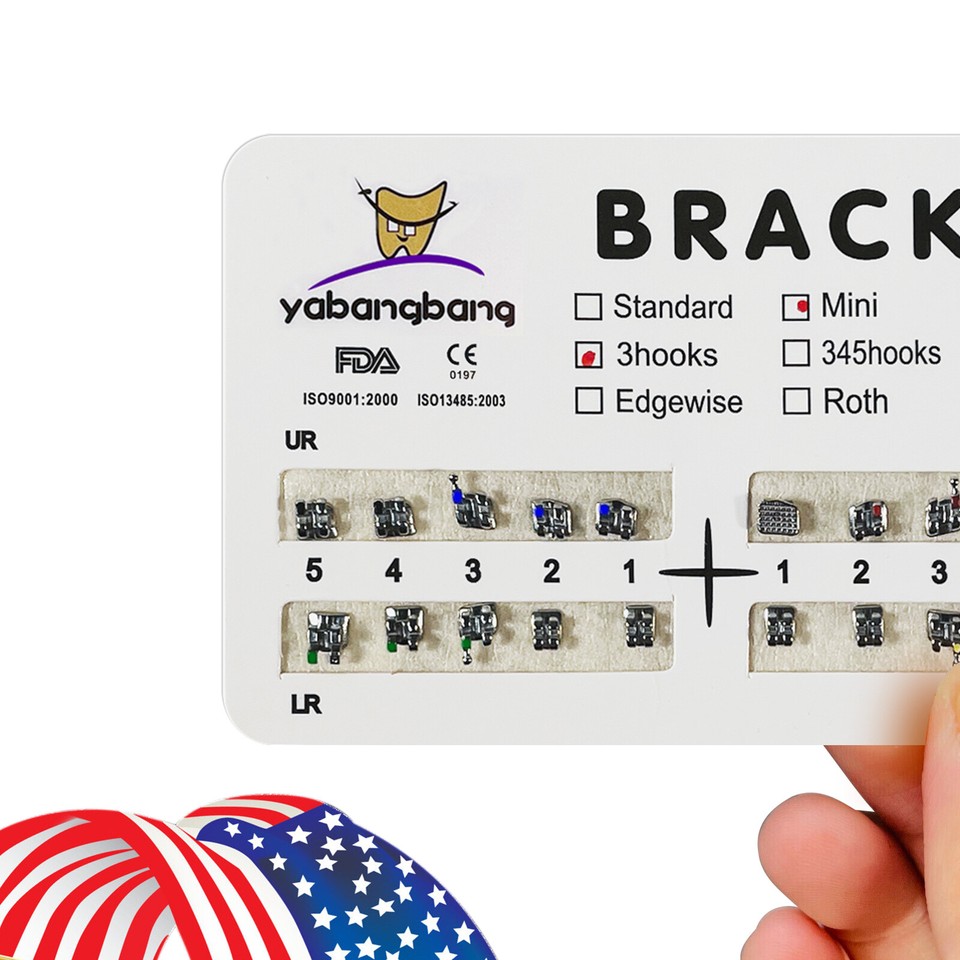 10-200 Packs Dental Orthodontic Brackets Brace Metal Mini MBT.022 Hook ...