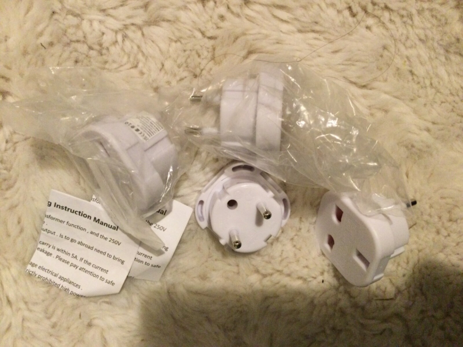 Pack of 4 UK to EU Denmark Finland France Germany Greece Travel Adapter ...