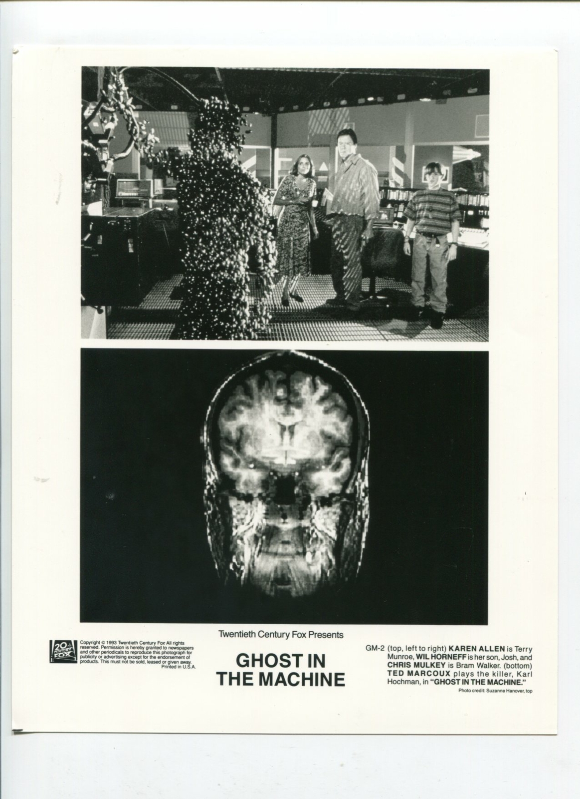 Ghost in the Machine-Karen Allen, Wil Horneff, and Ted Marcoux-8x10-B&W ...