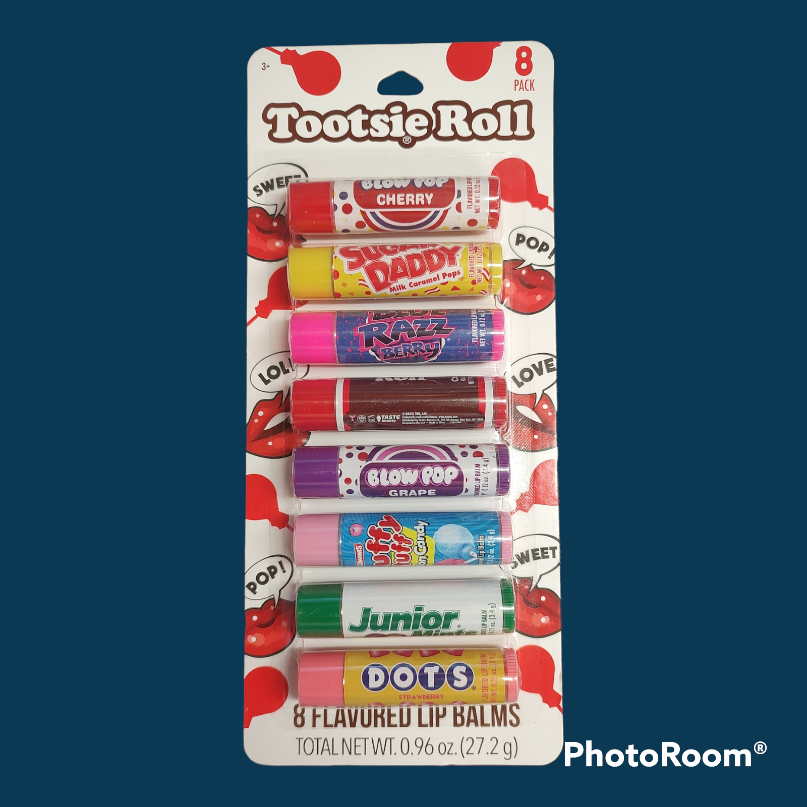 Tootsie Roll 8pk Flavored Lip Balms/ Chap Sticks, Ages 3+ FREE SHIPPING ...