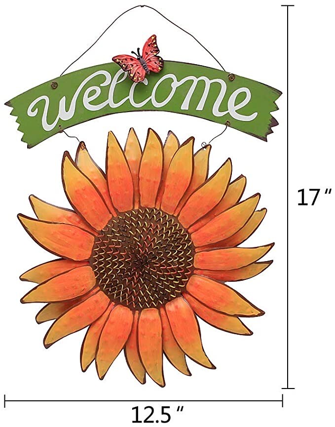 Sunflower Yard Garden Stake ,Decorative Sunflower Welcome Sign for ...