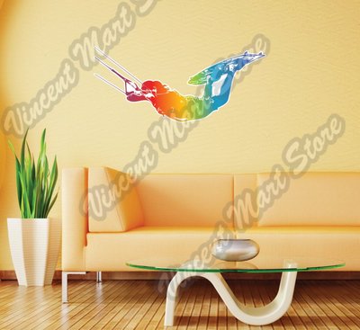 Kiteboarder Kite Kiteboarding Gift Wall Sticker Room Interior Decor 25 ...