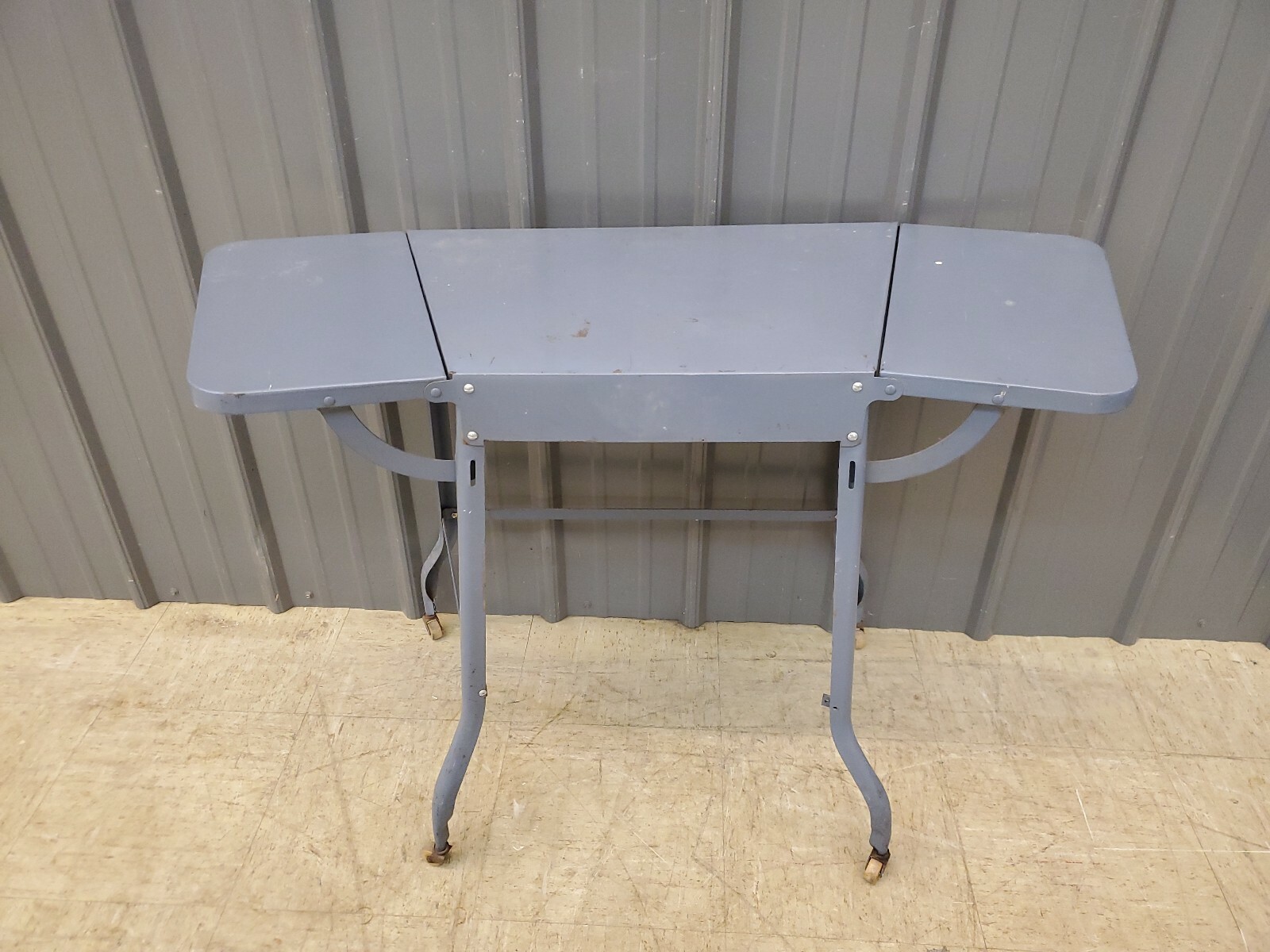 Vintage Industrial Steampunk Rolling Drop Leaf Typewriter Table Desk ...