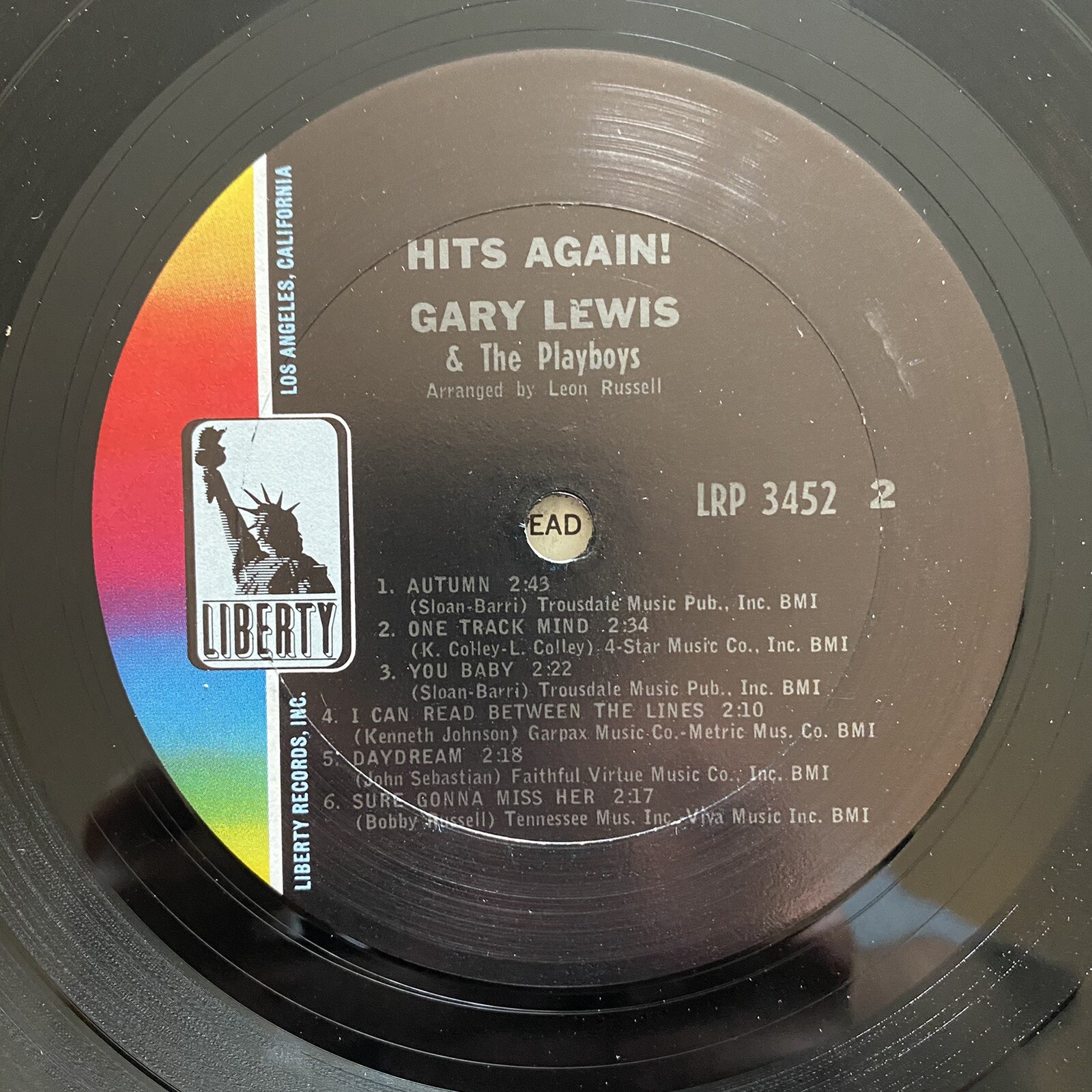 Vintage Vinyl 33rpm LP Record Album: Gary Lewis & The Playboys, Hits ...