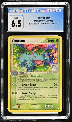 Venusaur 2006 Pokemon EX Crystal Guardians 28/100 #28 CGC 6.5 EX/NM+ | eBay