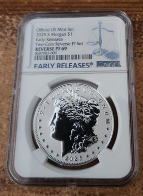 2025 s reverse proof Morgan Silver Dollar NGC PF 69 Early Releases | eBay