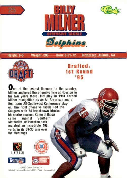 1995 Classic NFL Rookies #25 Billy Milner | eBay