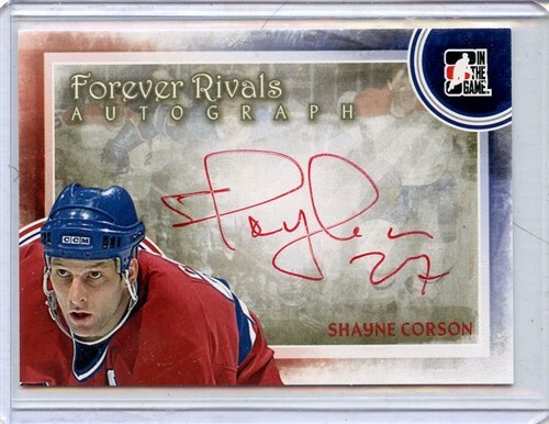 2012/13 ITG FOREVER RIVALS SHAYNE CORSON AUTOGRAPH | eBay