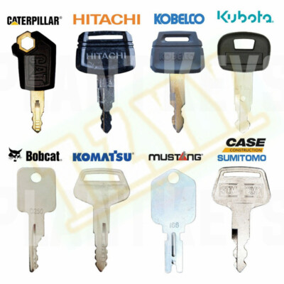 Excavator 8 Key Master Set for Caterpillar Hitachi Kobelco Komatsu ...