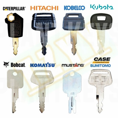 Excavator 8 Key Master Set for Caterpillar Hitachi Kobelco Komatsu ...