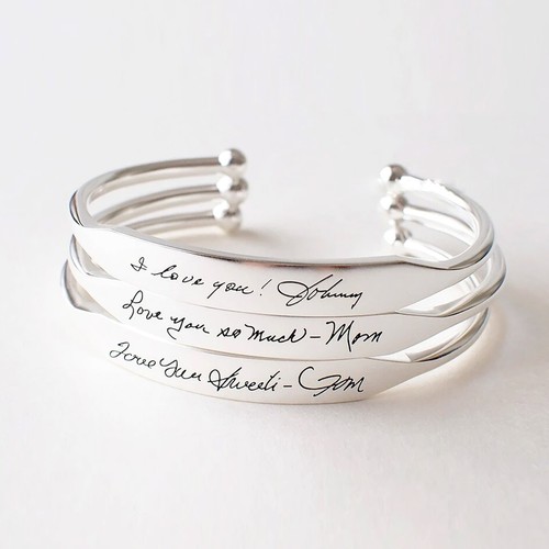 Personalized Cuff Bracelet 925 Sterling Silver Handmade Bangle For ...