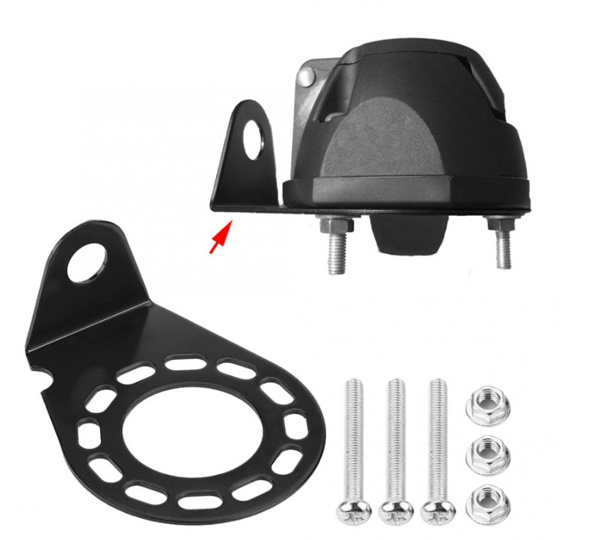 Towbar Socket Angled Mounting Plate inc Bolts/Nuts 7 / 13 Pin 12N 12S ...
