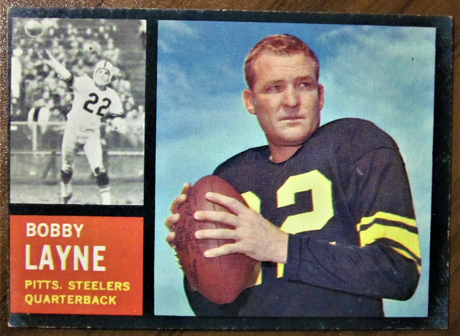 1962 Topps Football HOF BOBBY LAYNE Card #127 EX/MT ~ PITTSBURG ...