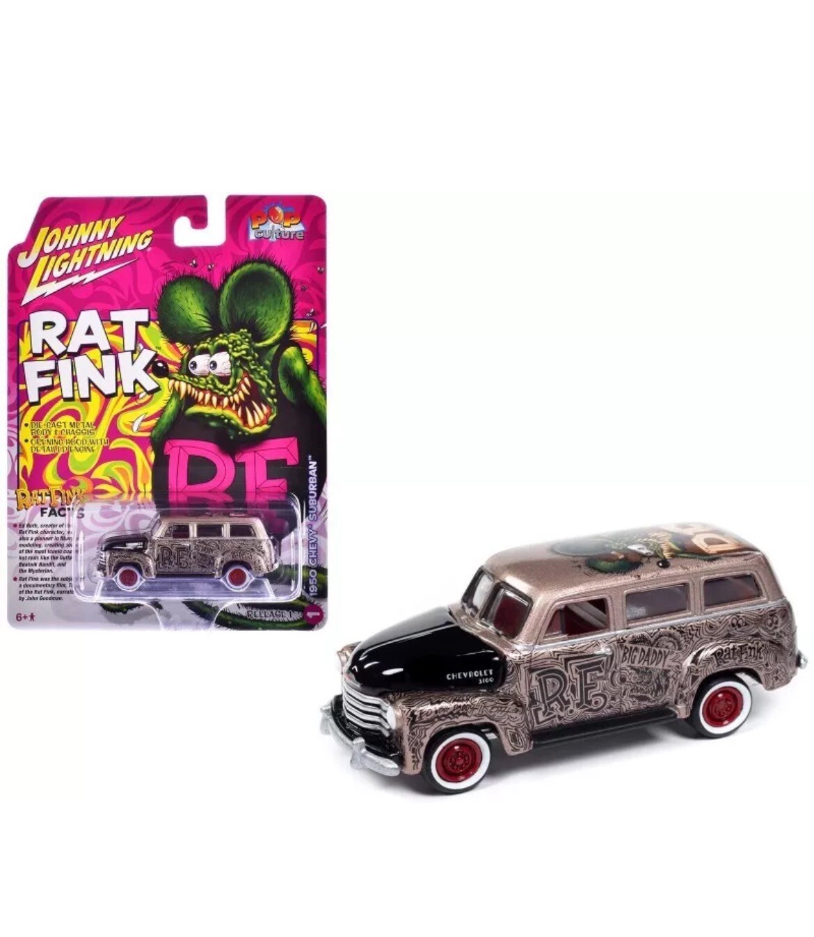 JOHNNY LIGHTNING RAT FINK 1950 CHEVROLET 3100 SUBURBAN 1/64 DIECAST ...