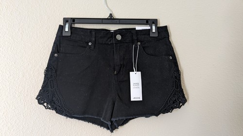 Ardene Crochet Black Denim Jean Shorts Sz 5 | eBay