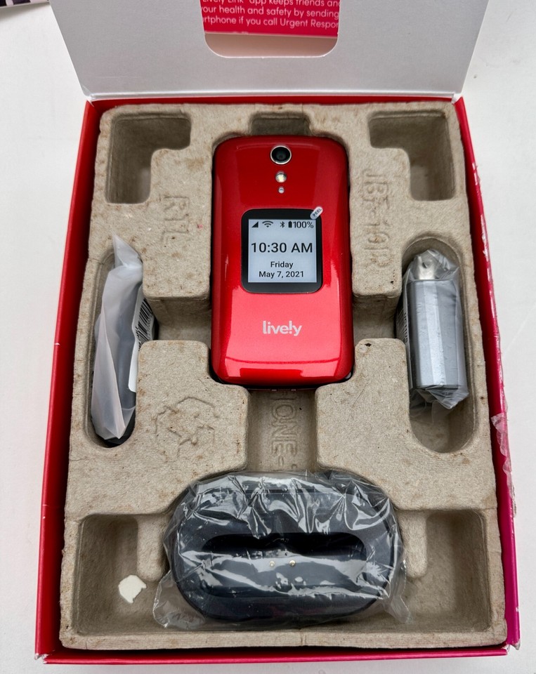 New Lively Jitterbug Flip2 Flip Cell Phone for Seniors RED | eBay