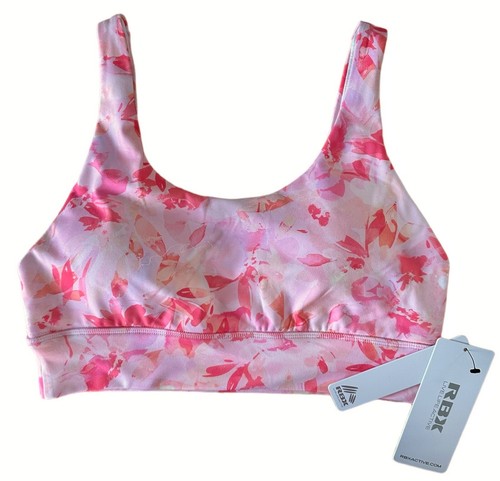 RBX Active Women's Abstract Floral Sports Bra w/ Removable Pads Size L ...