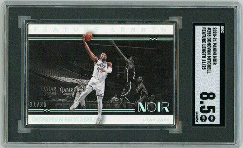 2020-21 Noir Donovan Mitchell Feature Length Framed 11/25 SGC 8.5 Utah ...