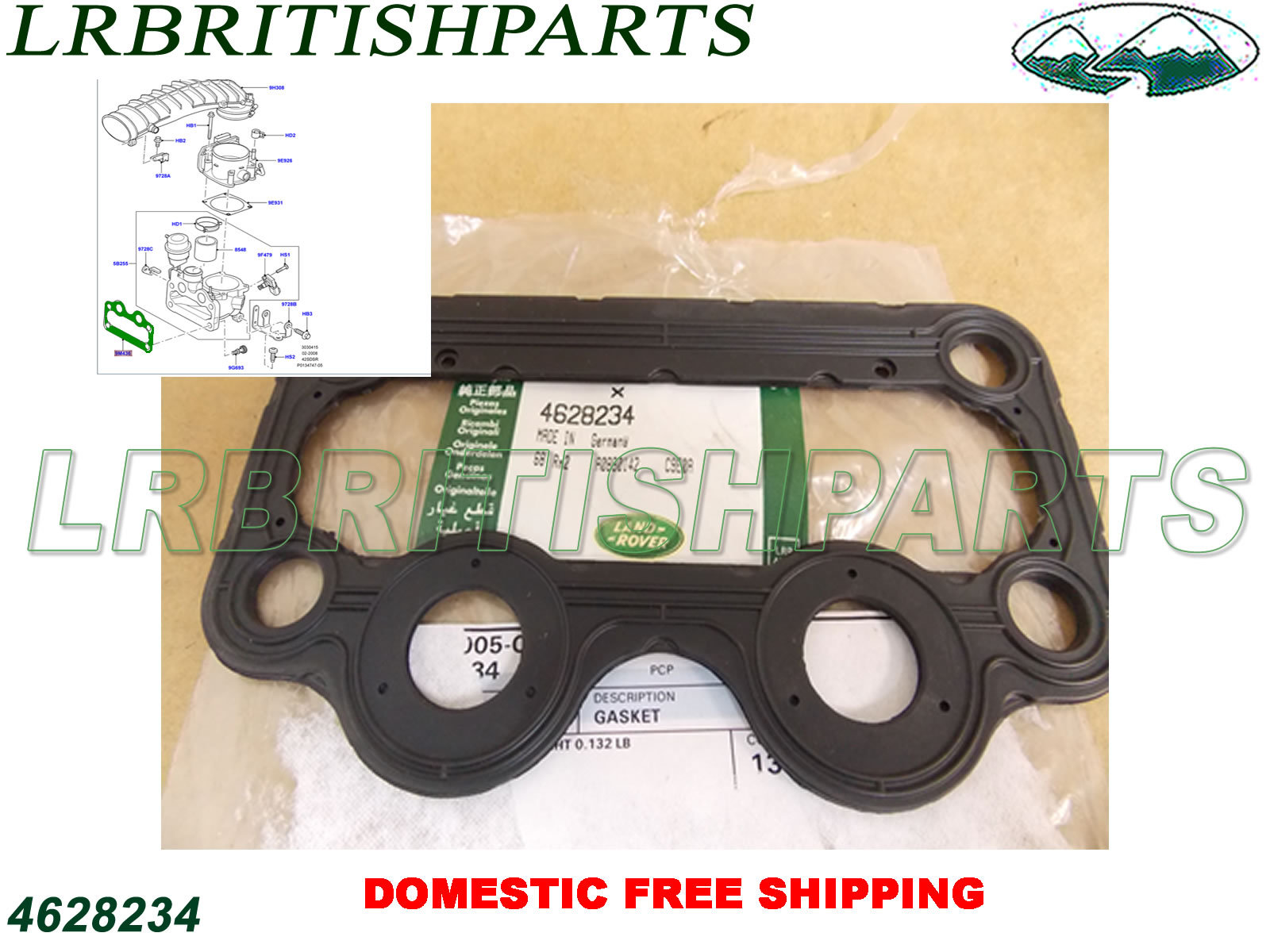 LAND ROVER THROTTLE BODY MOUNTING GASKET RANGE ROVER 4.2 SPORT 4.2 OEM ...