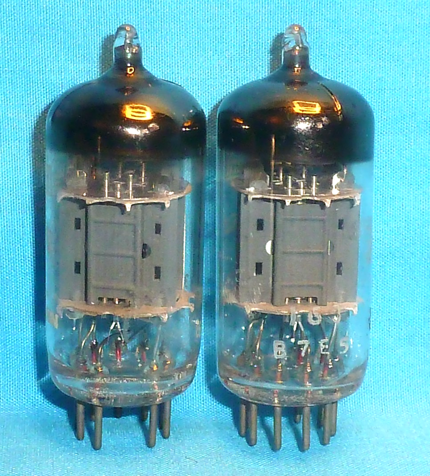 2- Mullard 12AX7 ECC83 With Shield & Ribbed Plates Vintage Electronic ...