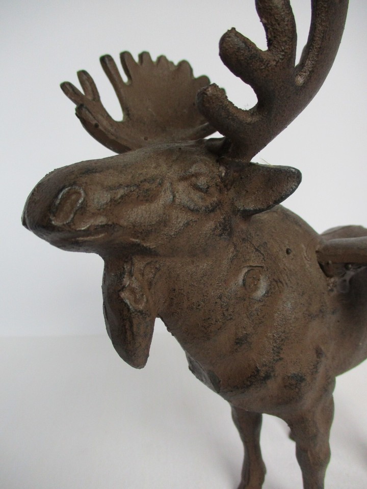Solid Cast Iron Moose Statue Figure Doorstop Winged Flying Moose ...