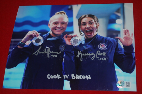 Kassidy Cook Sarah Bacon Signed USA Diving 8x10 2024 Olympics Beckett ...
