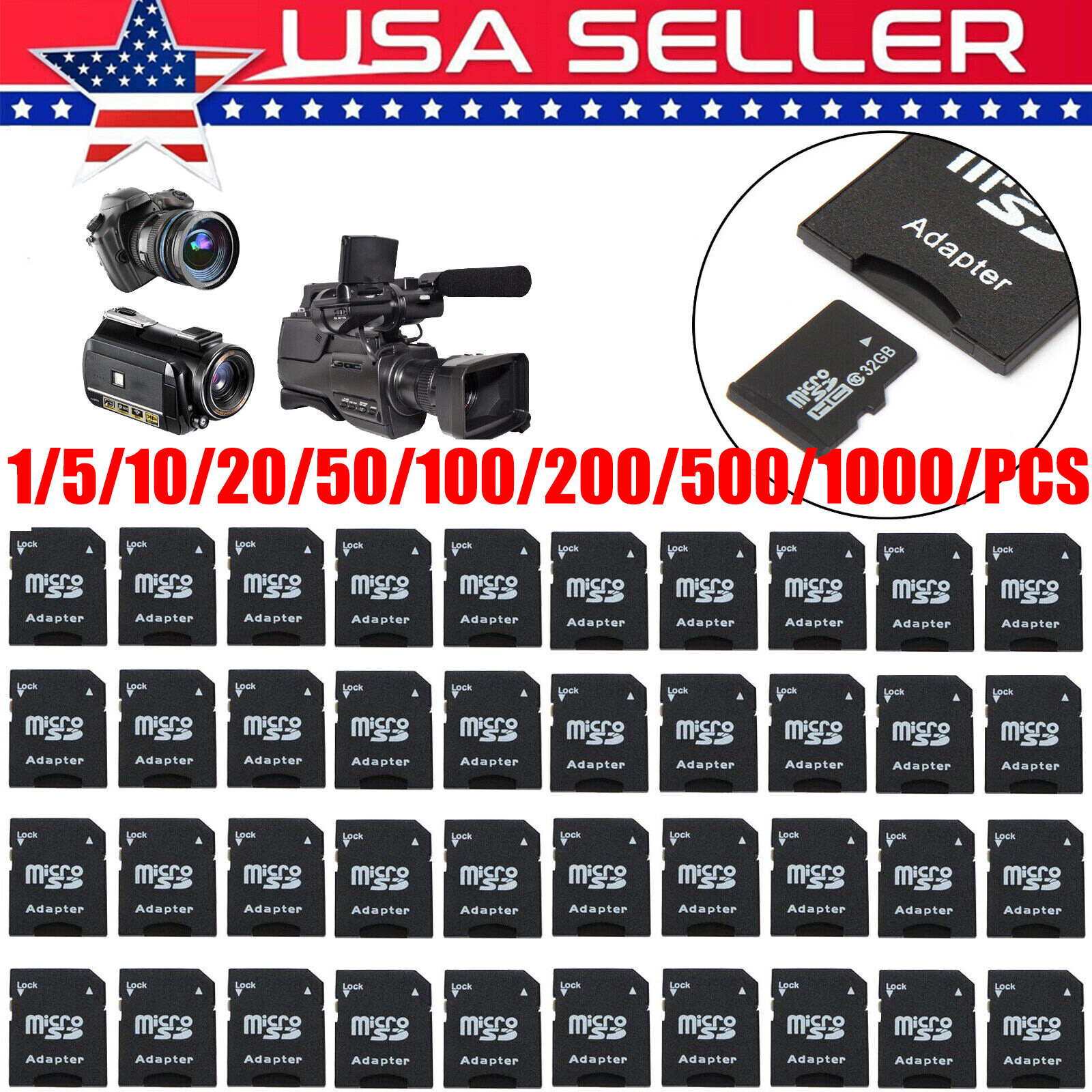 Micro SD TransFlash TF Memory Card Adapter Convert To Standard SDHC ...