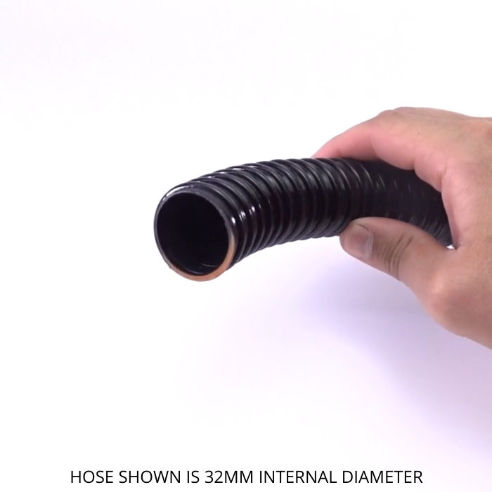 2 inch (51mm) BLACK CORRUGATED FLEXIBLE HOSE FISH POND PUMP MARINE PVC ...