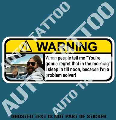 PROBLEM SOLVER WARNING DECAL STICKER HUMOUR HOT ROD DRIFT NOVELTY DECAL ...