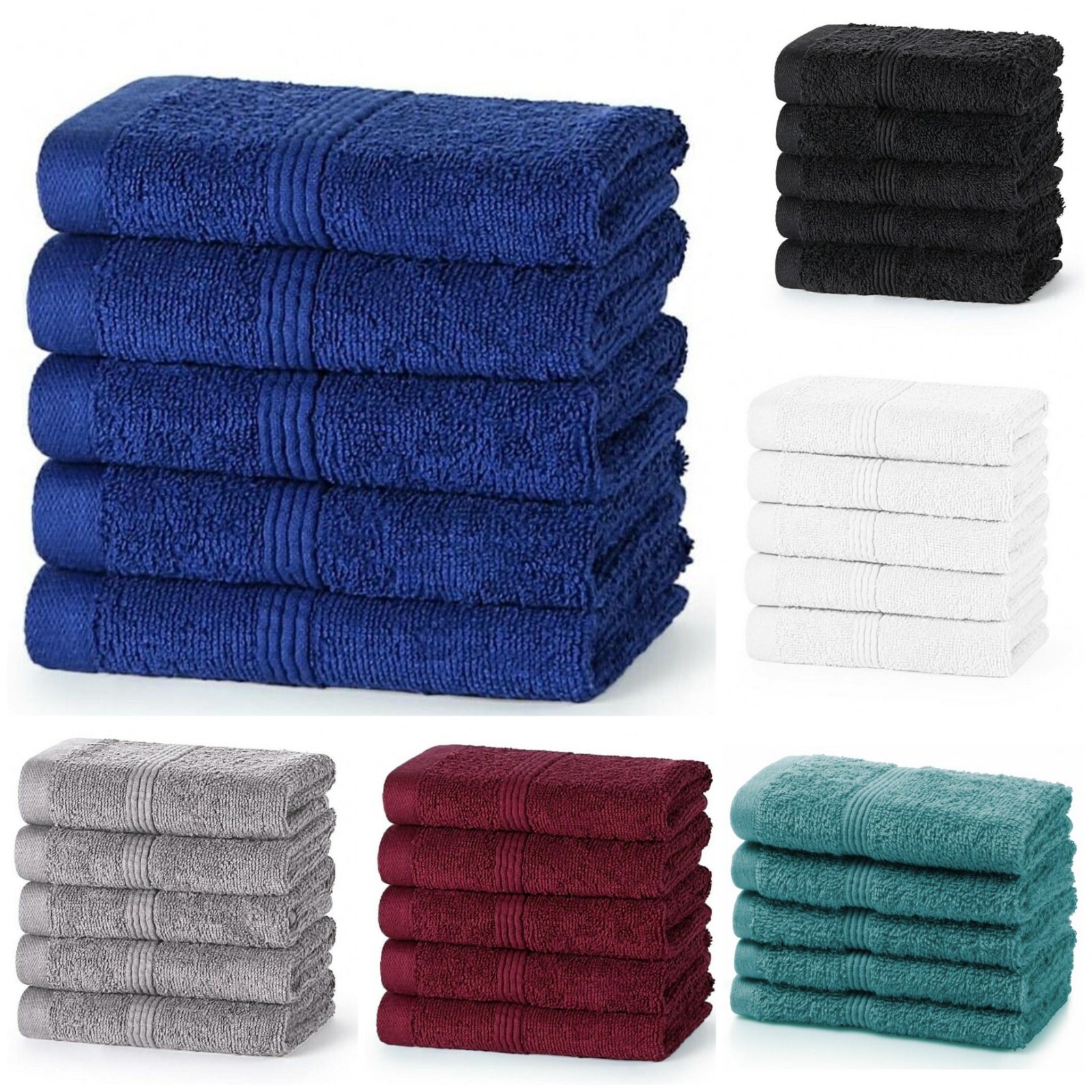 Face Cloth Towel Pack Of 4,6,12 pcs,100% Cotton Highly Absorbent,500 ...