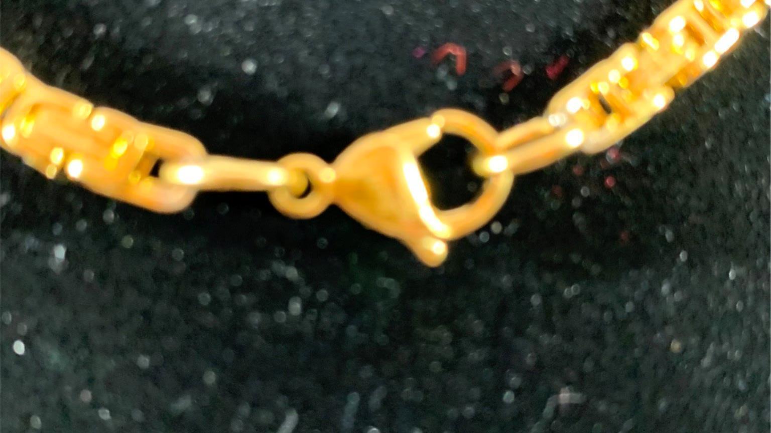 18" GOLD PLATED 4MM STAINLESS STEEL BYZANTINE TURKISH BOX CHAIN ...