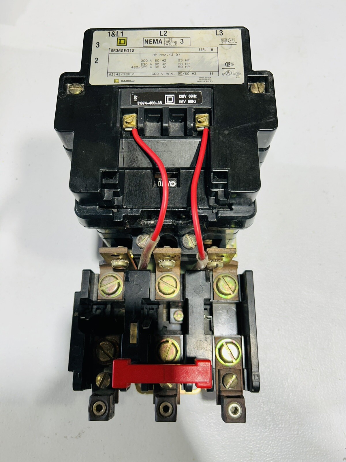 Square D 8536SEO1S NEMA Size 3 120V 90A 3-Pole Motor Starter - Black ...