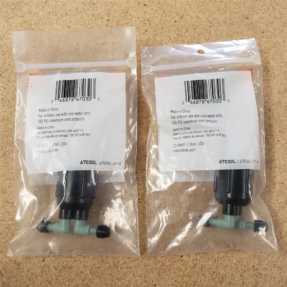 = Lot of 2 Orbit Full Flow 2-Port Manifold Conv Sprinkler Riser To Drip ...