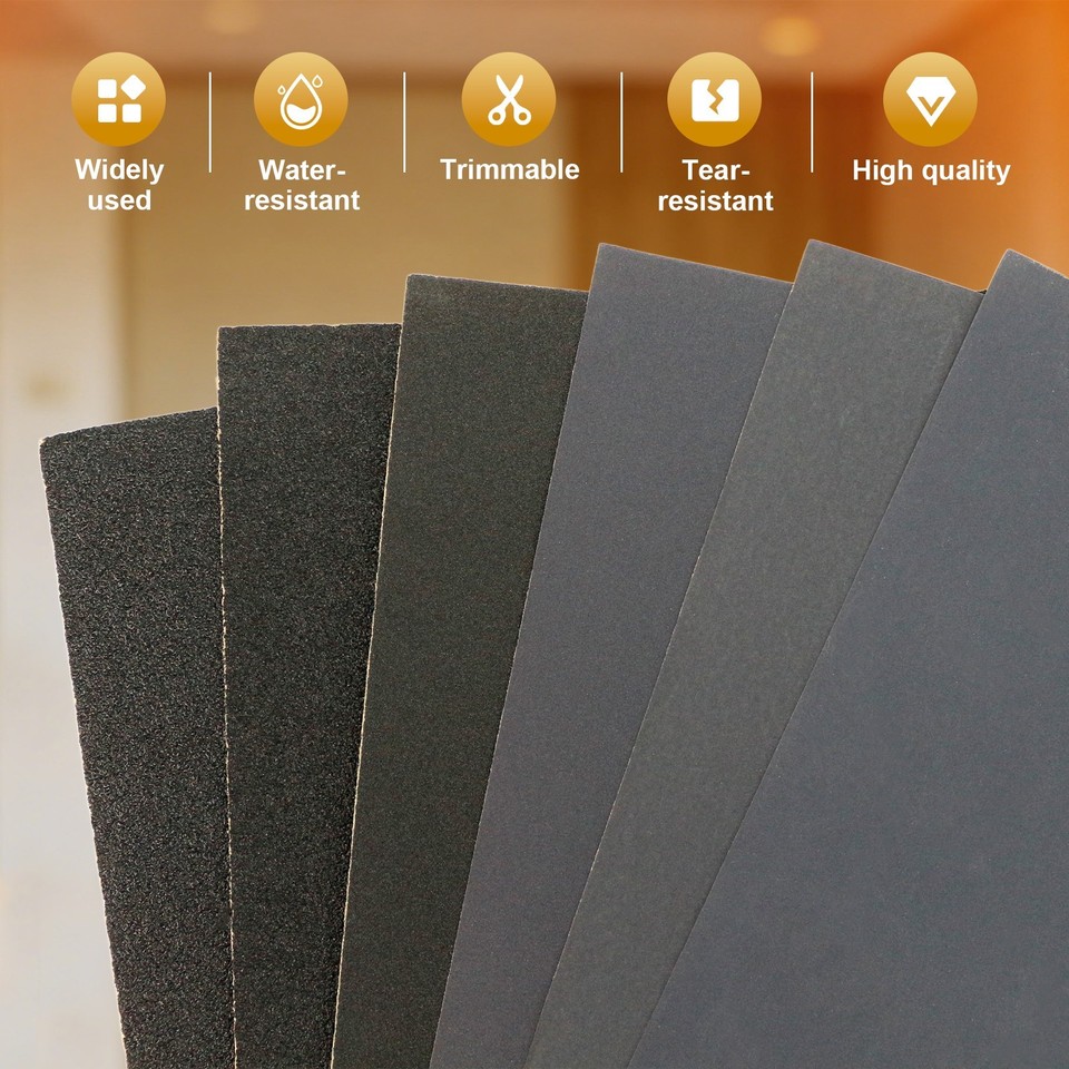 100x 23x28cm Wet and Dry Abrasive Sandpaper Grit 80 Sand Paper Sheet ...