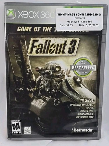Xbox 360 Fallout 3 Game of the Year Edition Platinum Hits 93155118232| eBay