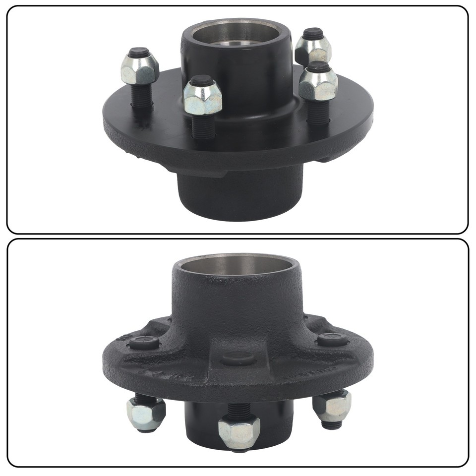 5 Lug x 4.5" Idler Hub Square Spindle Kit Stub End Unit Trailer Axle ...