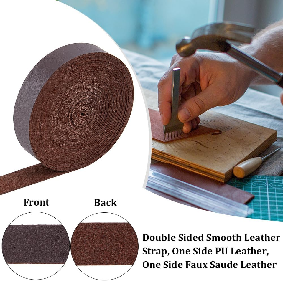 5.5 Yards X 0.75" Wide Leather Strap for Crafting Flat Leather Cord ...