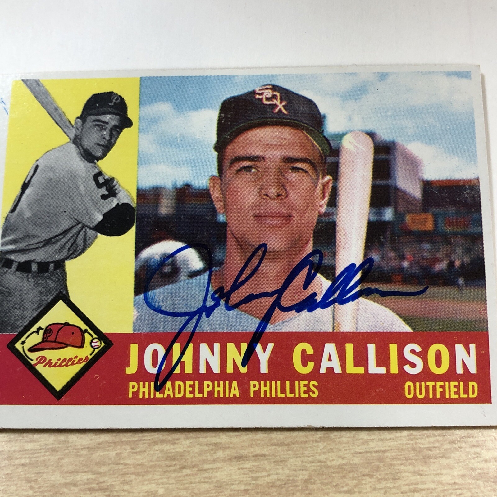 Johnny Callison 1960 Topps #17 Autographed signed Phillies Card Vintage ...
