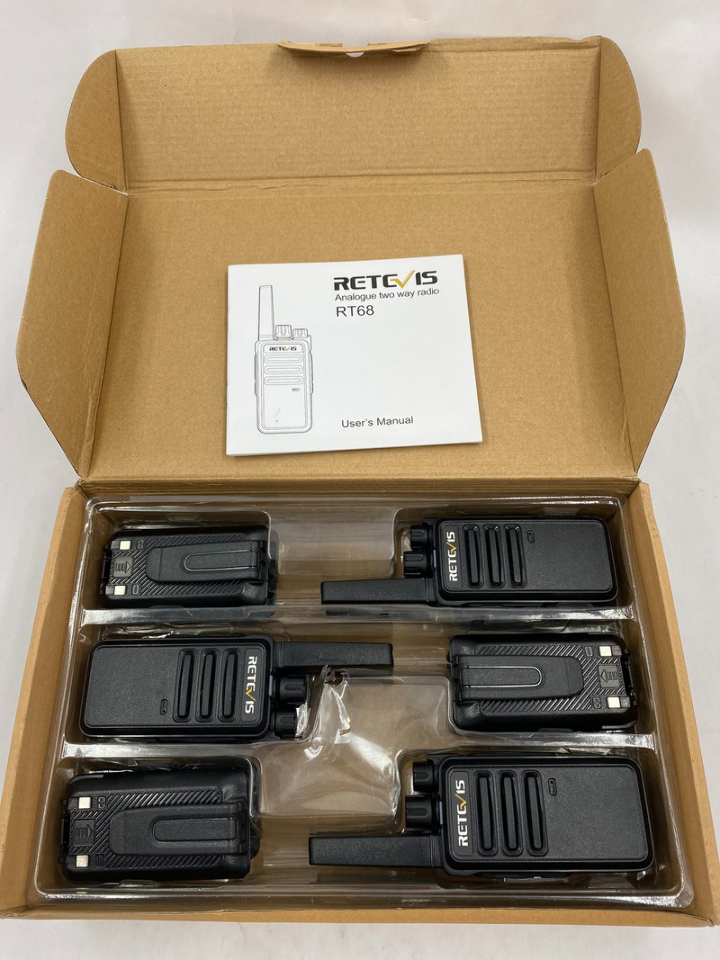 LOT OF 6 RETEVIS RT68 UHF WALKIE TALKIES VOX TWO WAY RADIOS WITH ...