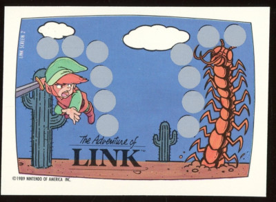 1989 Topps Nintendo Legend of Zelda Link Trading Card Scratch Off ...