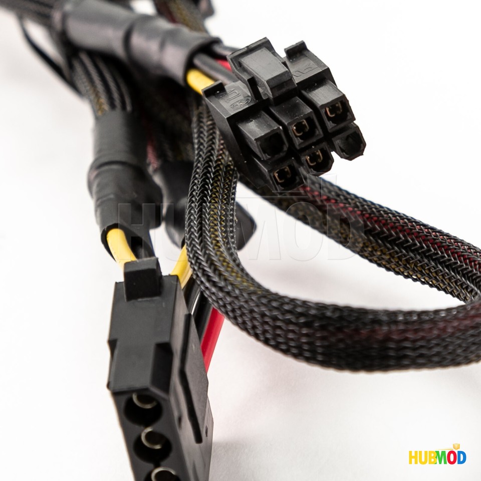 Genuine Antec 6 Pin to 3 Molex 4 Pin IDE Driver Power Supply Modular ...