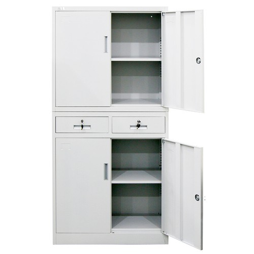 Stationery Cabinet Office Home Storage Metal Lockable 4 Door Cupboard ...