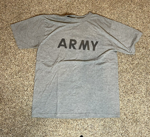 US Army Military IPFU PT Gray Physical Fitness Uniform T-SHIRT SS Large ...