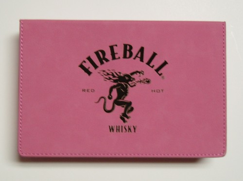 Fireball pink leather flask gift set with 2 shot glasses & funnel in ...