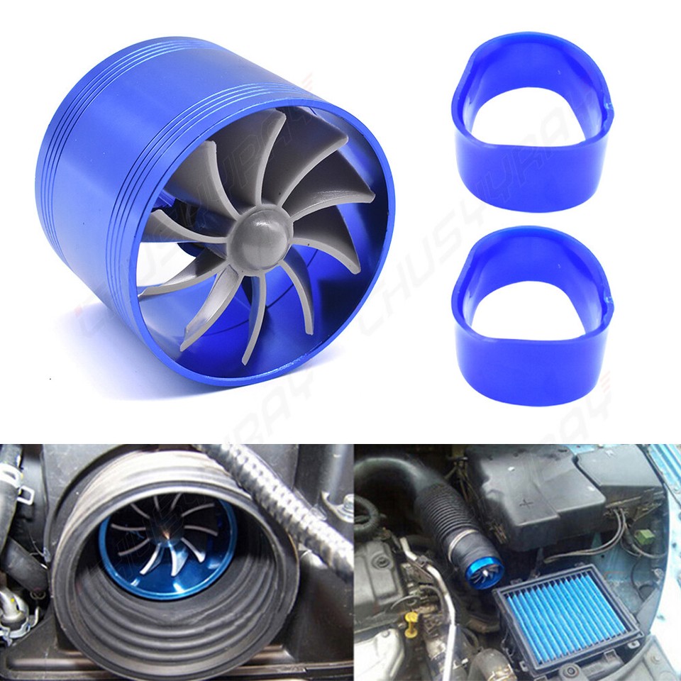 Blue Car Air Intake Turbonator a Fan Turbine Saver Turbo Super charger ...