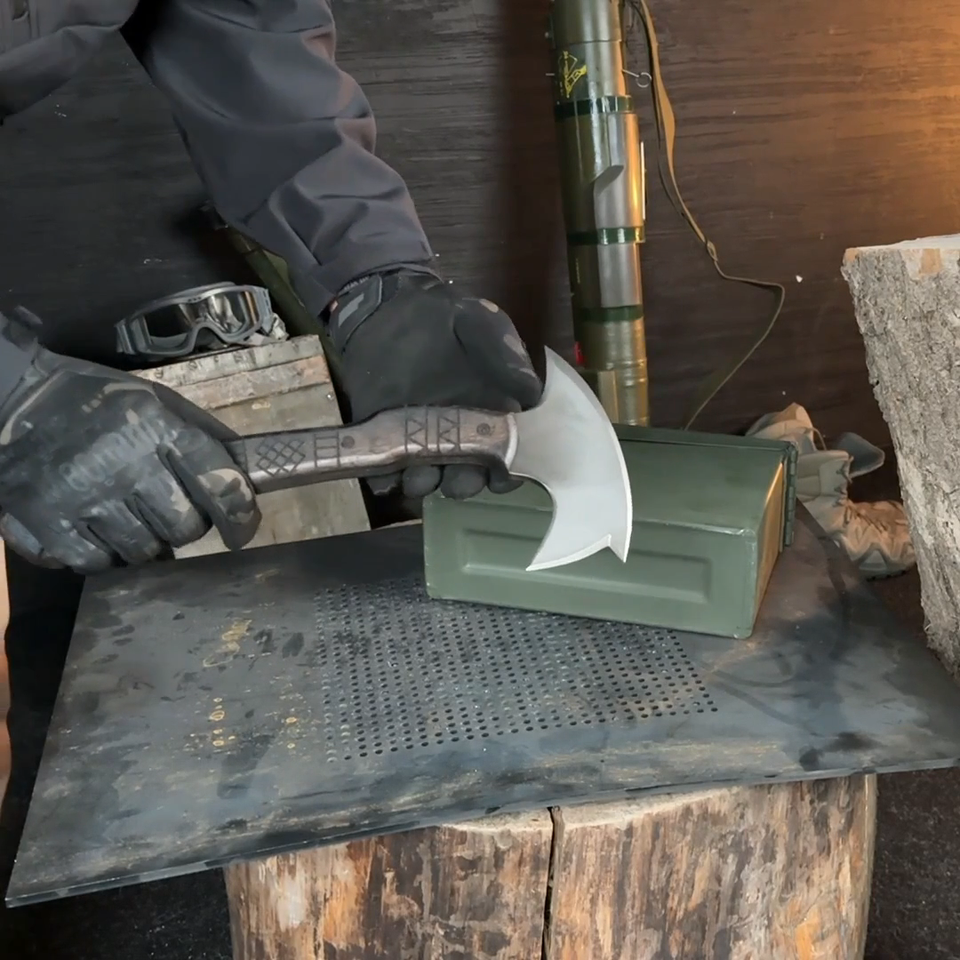 Tomahawk Axe Throwing Hatchet Tactical Tool with Oak wood Handle ...