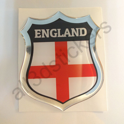 Sticker England Emblem 3D Resin Domed Gel England Flag Vinyl Decal Car ...