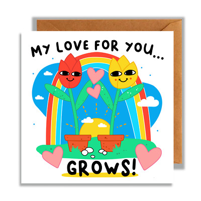 My Love For You Grows Card, Tulips, Romantic, Valentines, Anniversary ...