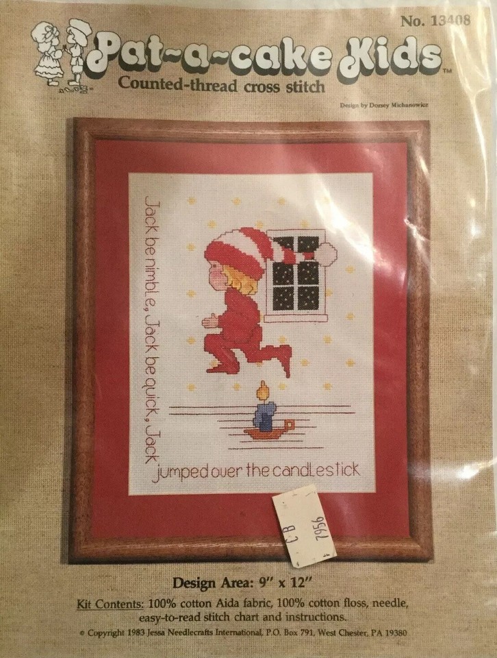 Jessa Needlecrafts Cross Stitch JACK JUMPED OVER CANDLESTICK Nursery ...