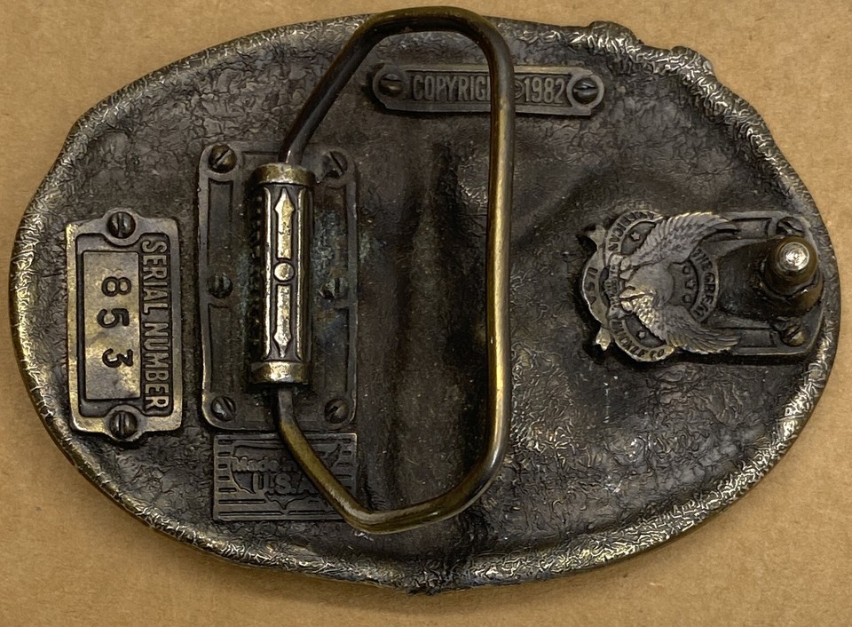 1982 Mechanic Tradesman Metal Belt Buckle by Great American Buckle co ...